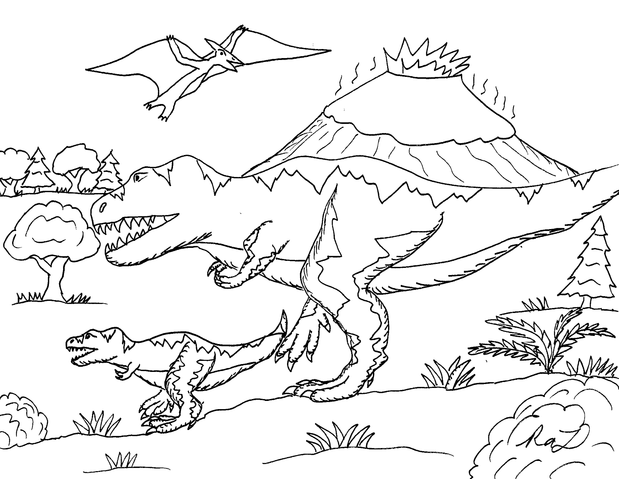 Robin's Great Coloring Pages: T rex coloring pages including Juveniles ...
