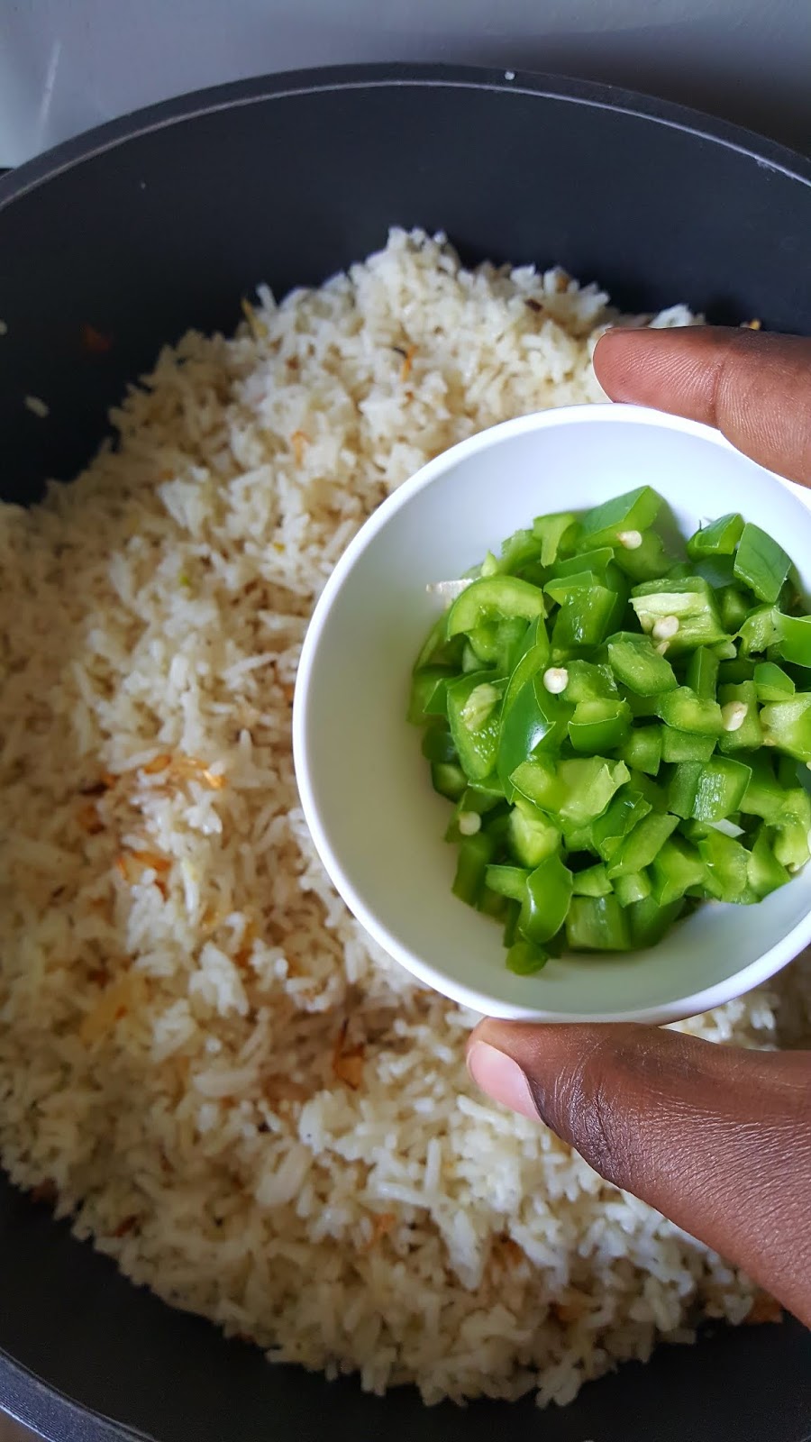 GREEN BELL PEPPER FRIED RICE