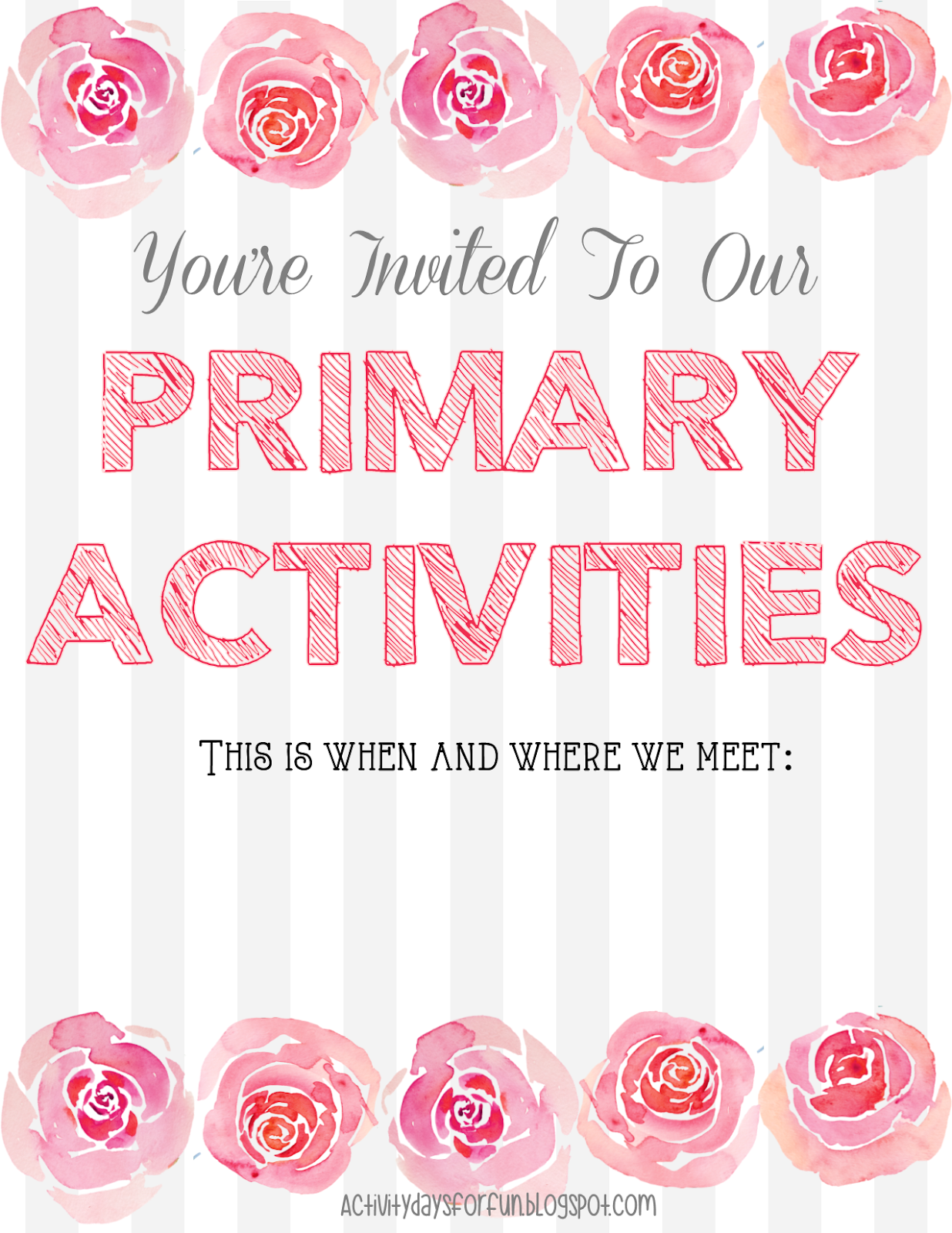 Primary Activity Ideas: PRIMARY ACTIVITY INVITATIONS that YOU Edit!