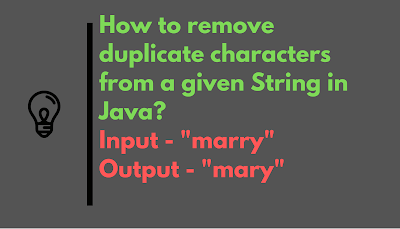 How to remove duplicate characters from String in Java? [Solved] | Java67