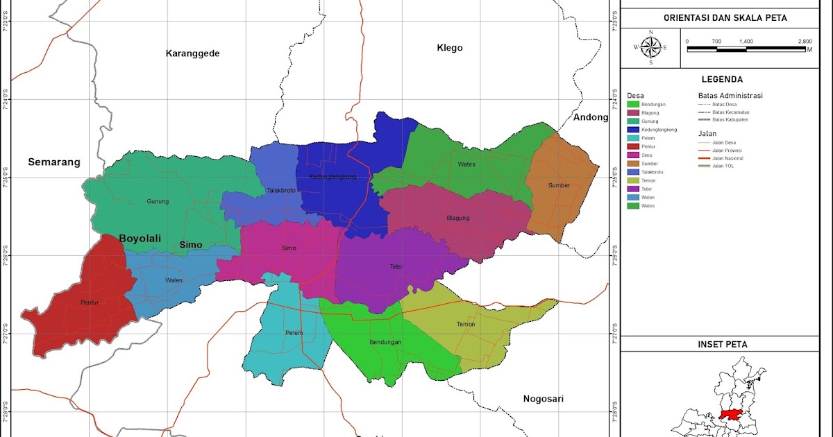 Peta Administrasi Kecamatan Simo, Kabupaten Boyolali ~ NeededThing