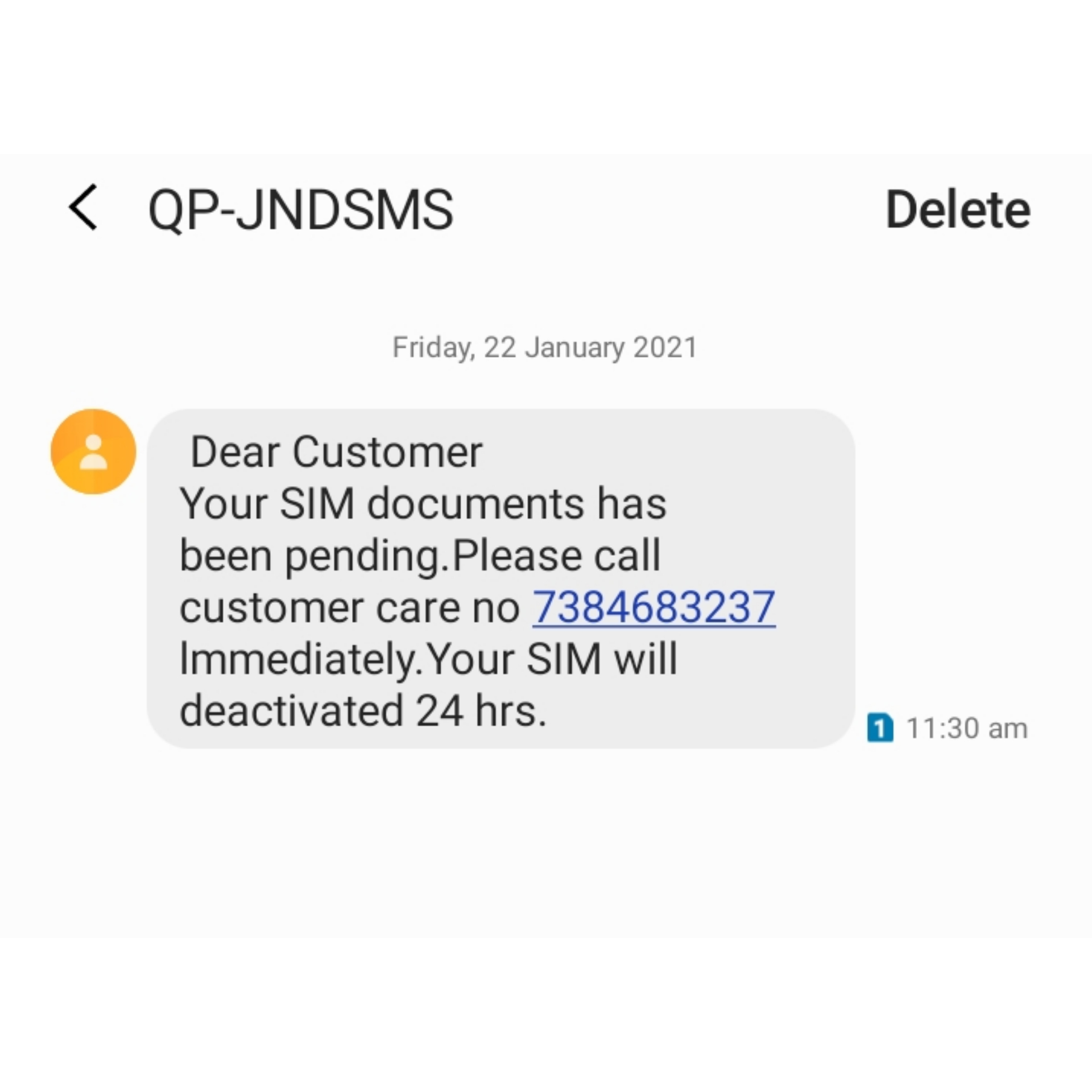 Do you received any KYC (Especially AADHAAR) update sms or call from ...