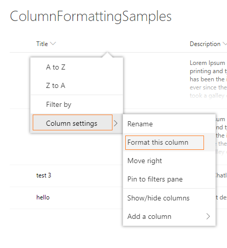 Column formatting in modern list view | SharePoint Waves