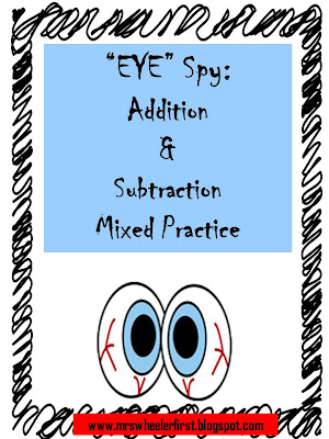 Mrs. Wheeler's First Grade Tidbits: "EYE SPY" Freebie!