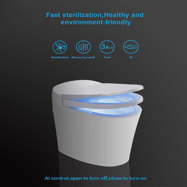 CE Apprroved Solar UVC light 99.9% SterilizationToilet