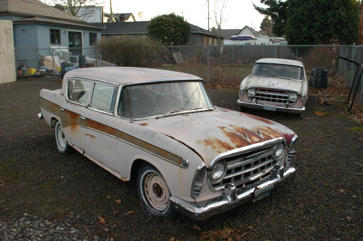 OLD PARKED CARS.: Not Rambling Anywhere: 1957 Rambler Custom.