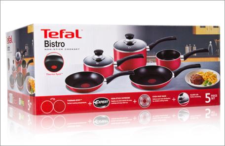 Kitch 'n' Chic: Tefal Bistro 5 Piece Cookware Set - Red