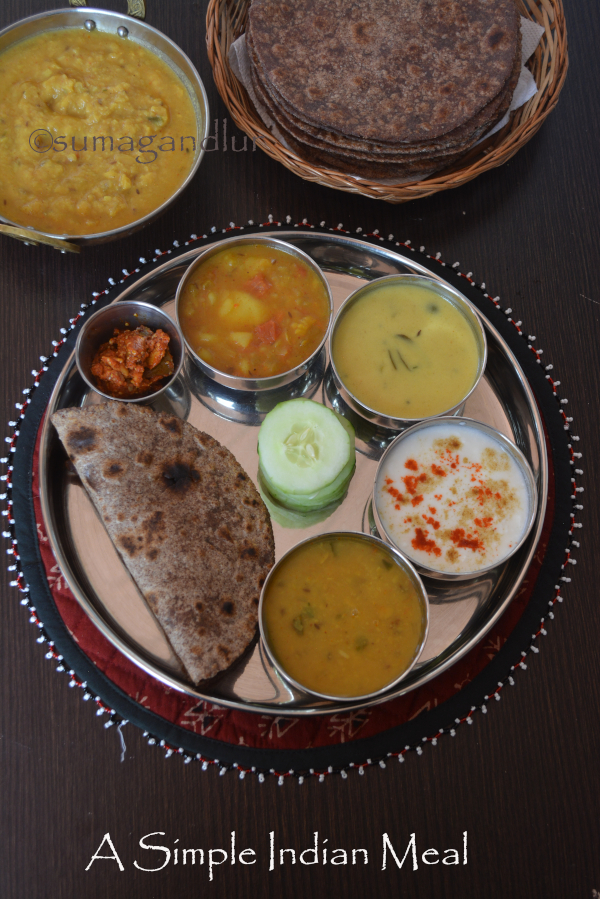 Veggie Platter: Mandua ki Roti / Ragi Roti / Finger Millet Flatbreads
