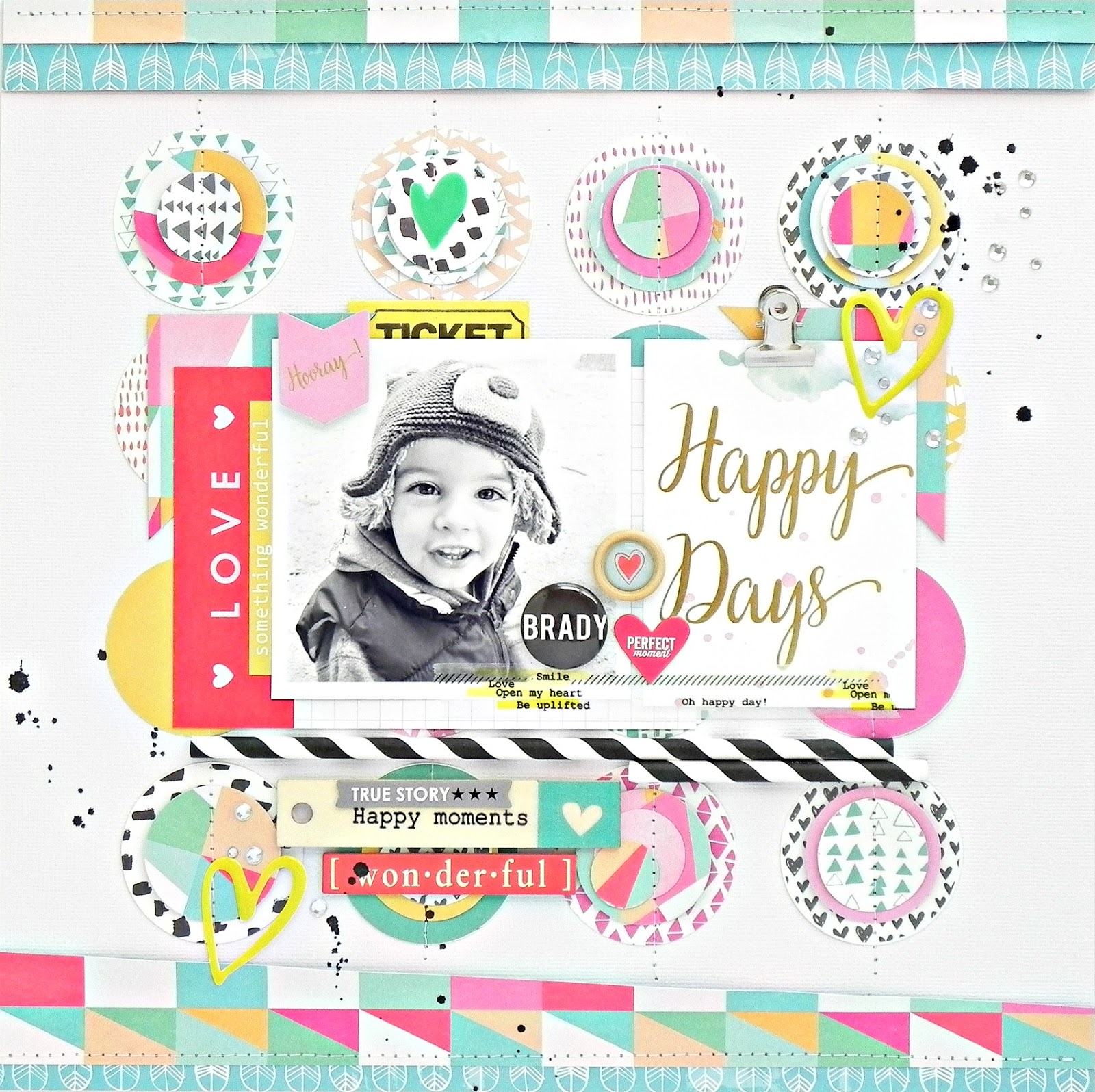 My Bits of Sunshine: Happy Days Layout By Stephanie Buice