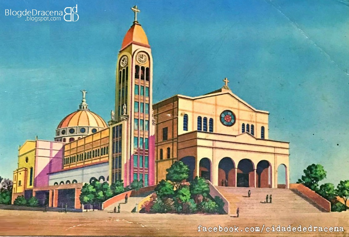 BLOG DE DRACENA: IMAGEM MOSTRA IGREJA MATRIZ DE DRACENA COM TORRE E RELÓGIO