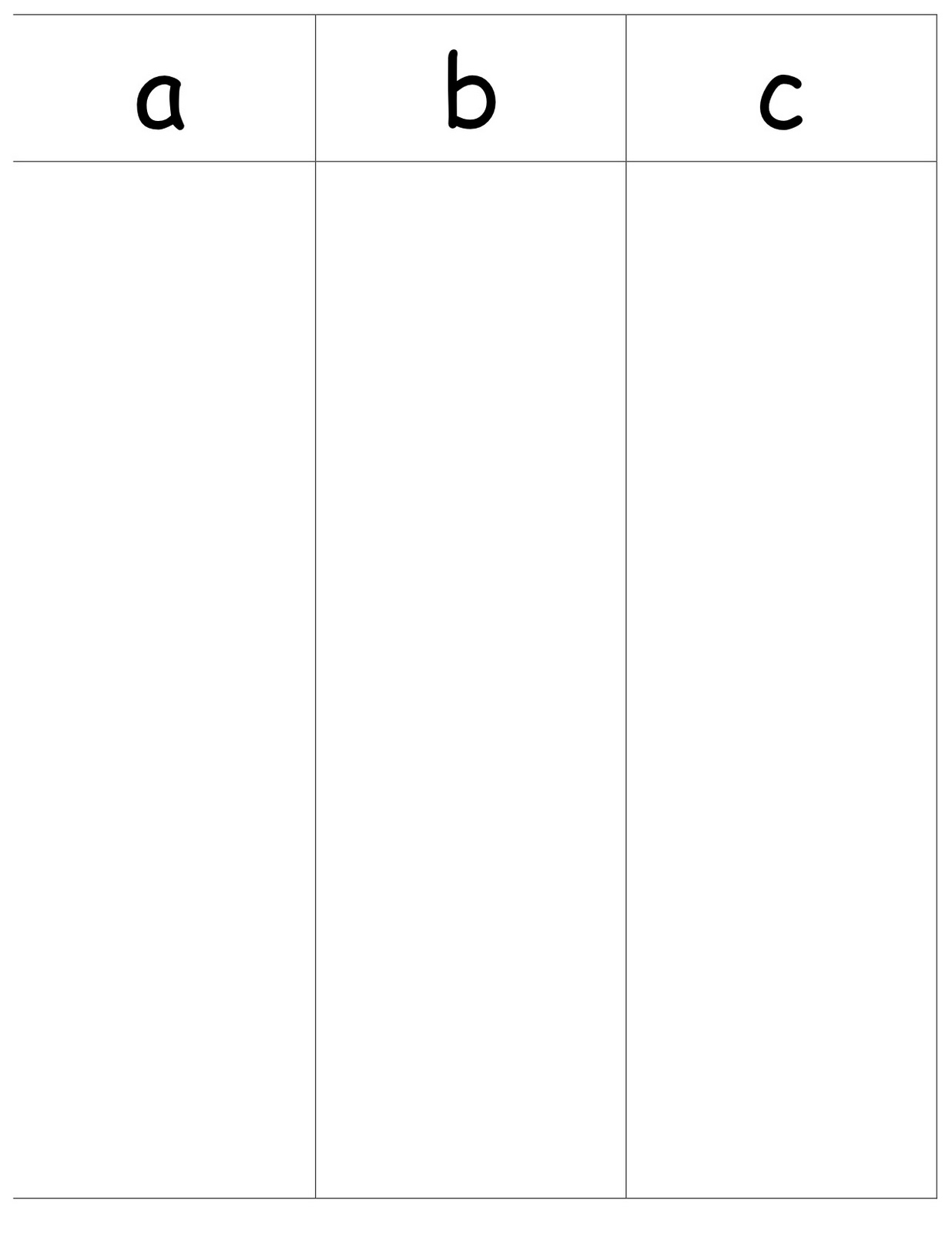 Blank Word Sorts Printables