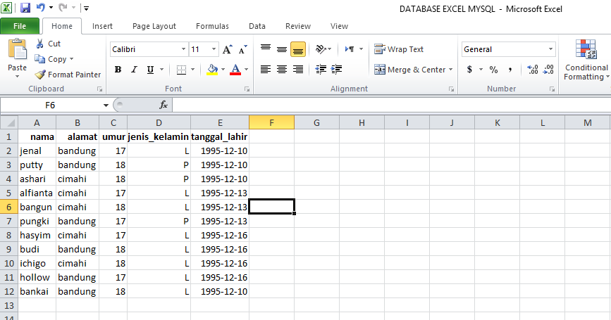 cara konversi data excel ke database / basis data - BlogSiJe