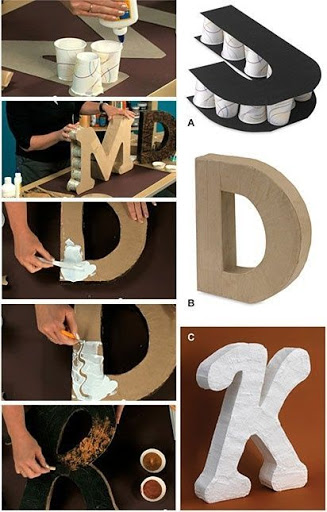 LETRAS en relieve para DECORAR: ideas y paso a paso ~ Manualidades para ...