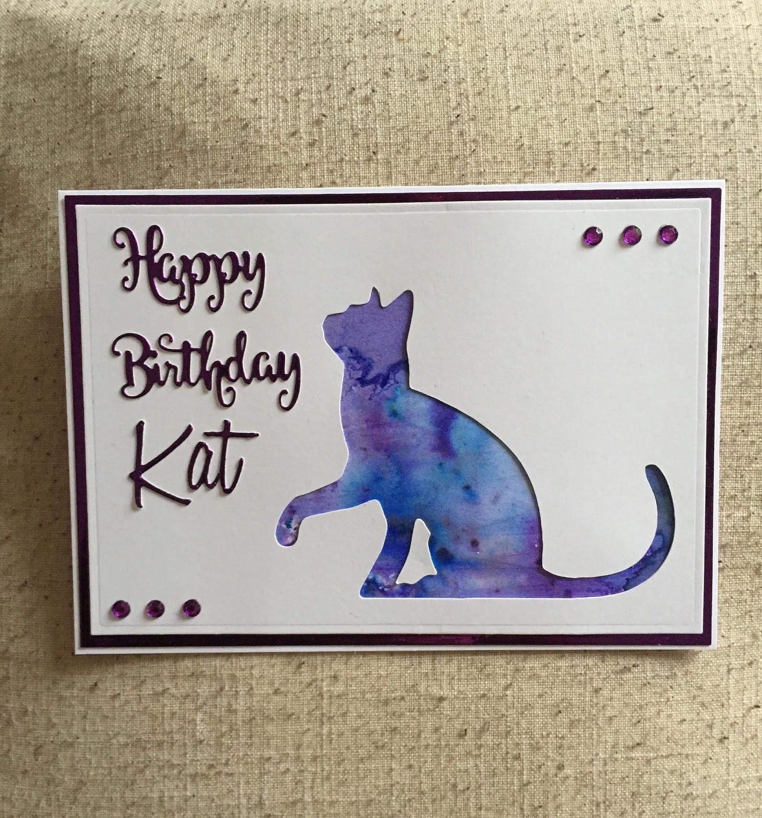 Cotswold Crafter: Karen's Cat card for her friend Kat