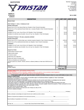 Hvac Quote Template - Invoice Template