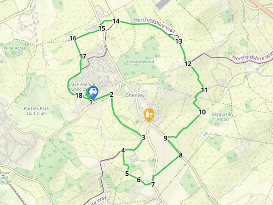 Hertfordshire Walker: Walk 135: Shenley East Loop
