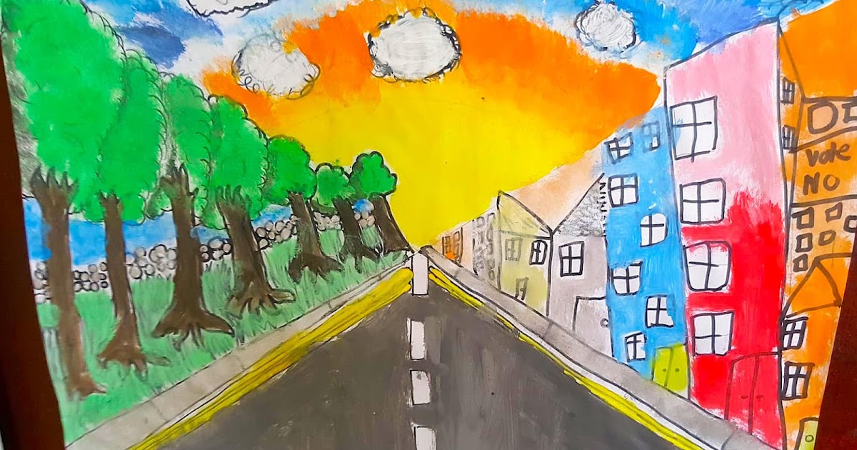 One point perspective art