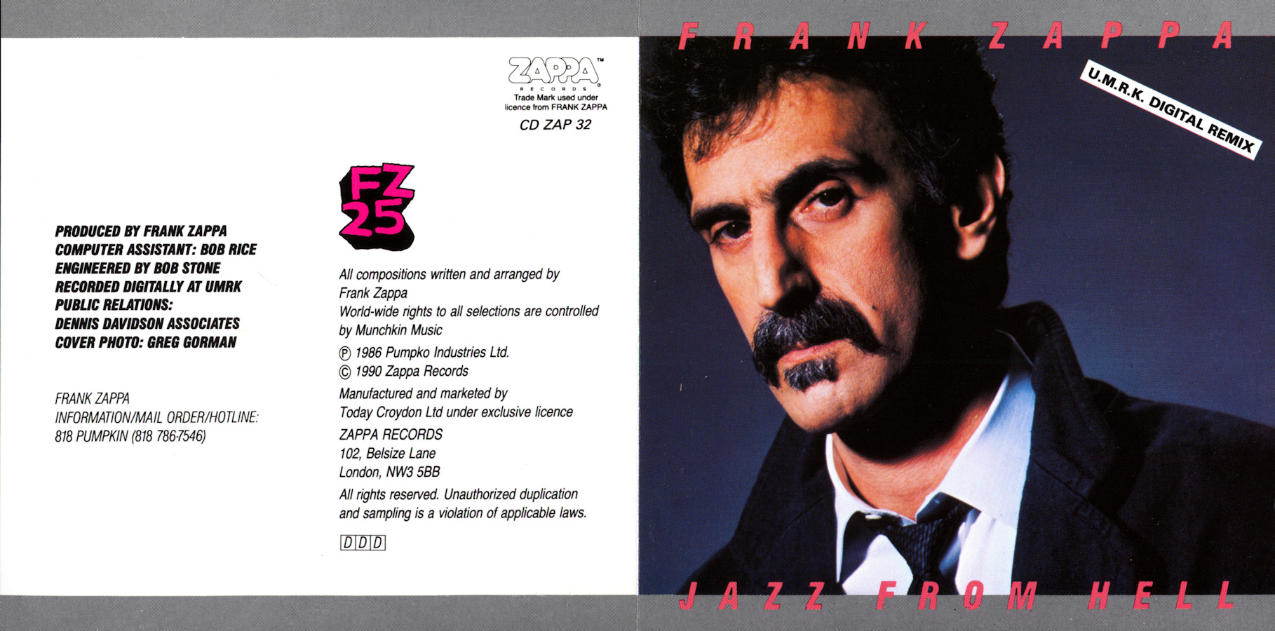 Classic Rock Covers Database: Frank Zappa - Jazz from Hell (1986)