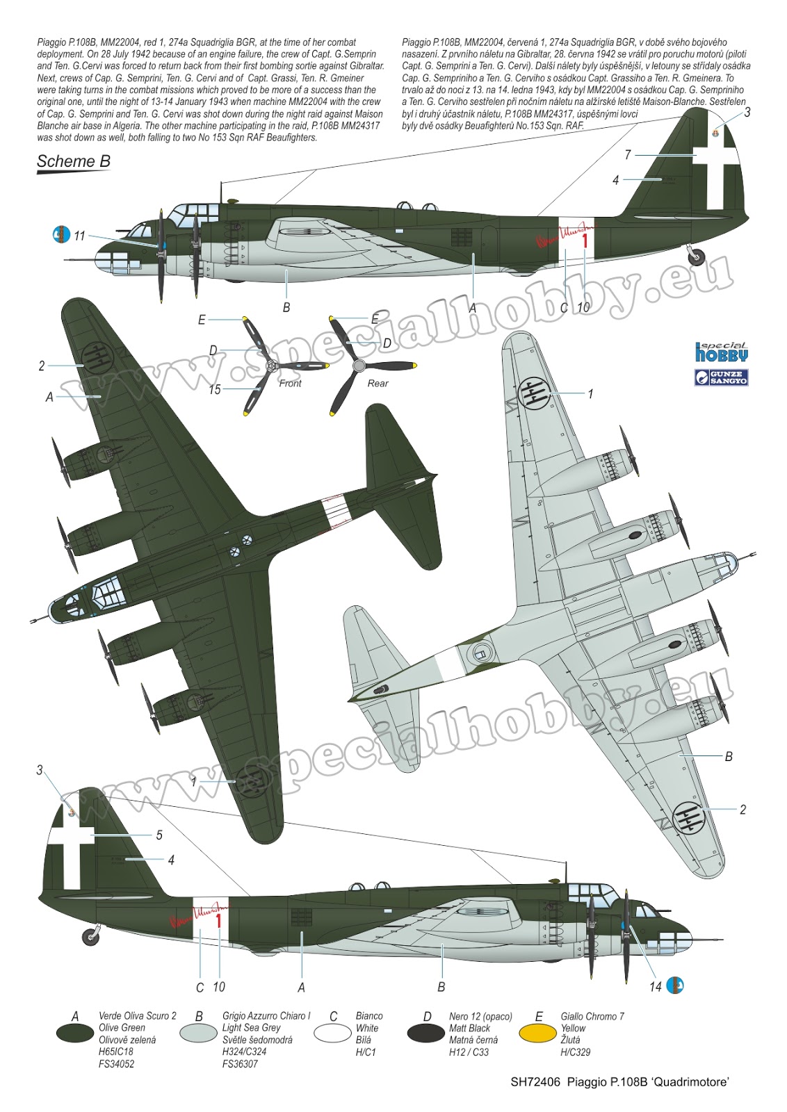 SH72406 Piaggio P.108B in 1/72 - in box preview