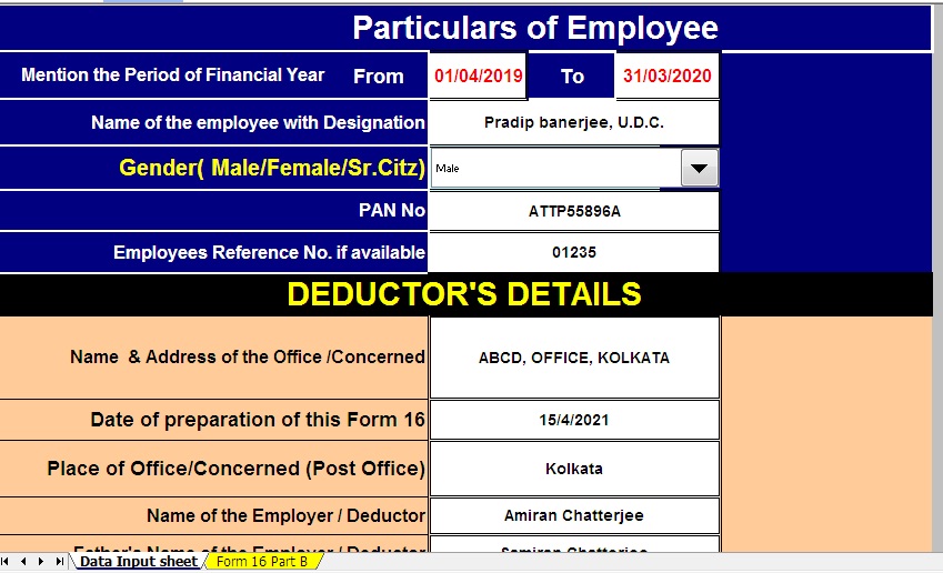 Download Automated Income Tax Revised Form 16 Part A&B and Part B