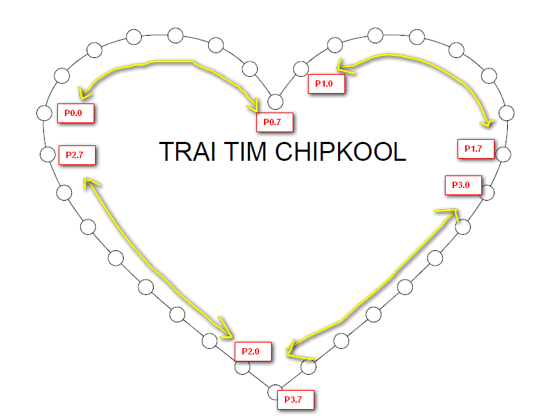 Hướng dẫn làm mạch đèn trái tim 32 led - Valentine