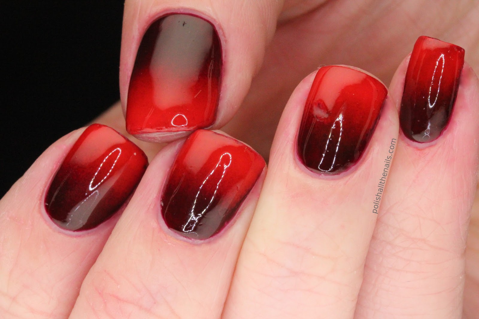 Nail Art: Vampy Red Gradient with Nails Inc Victoria