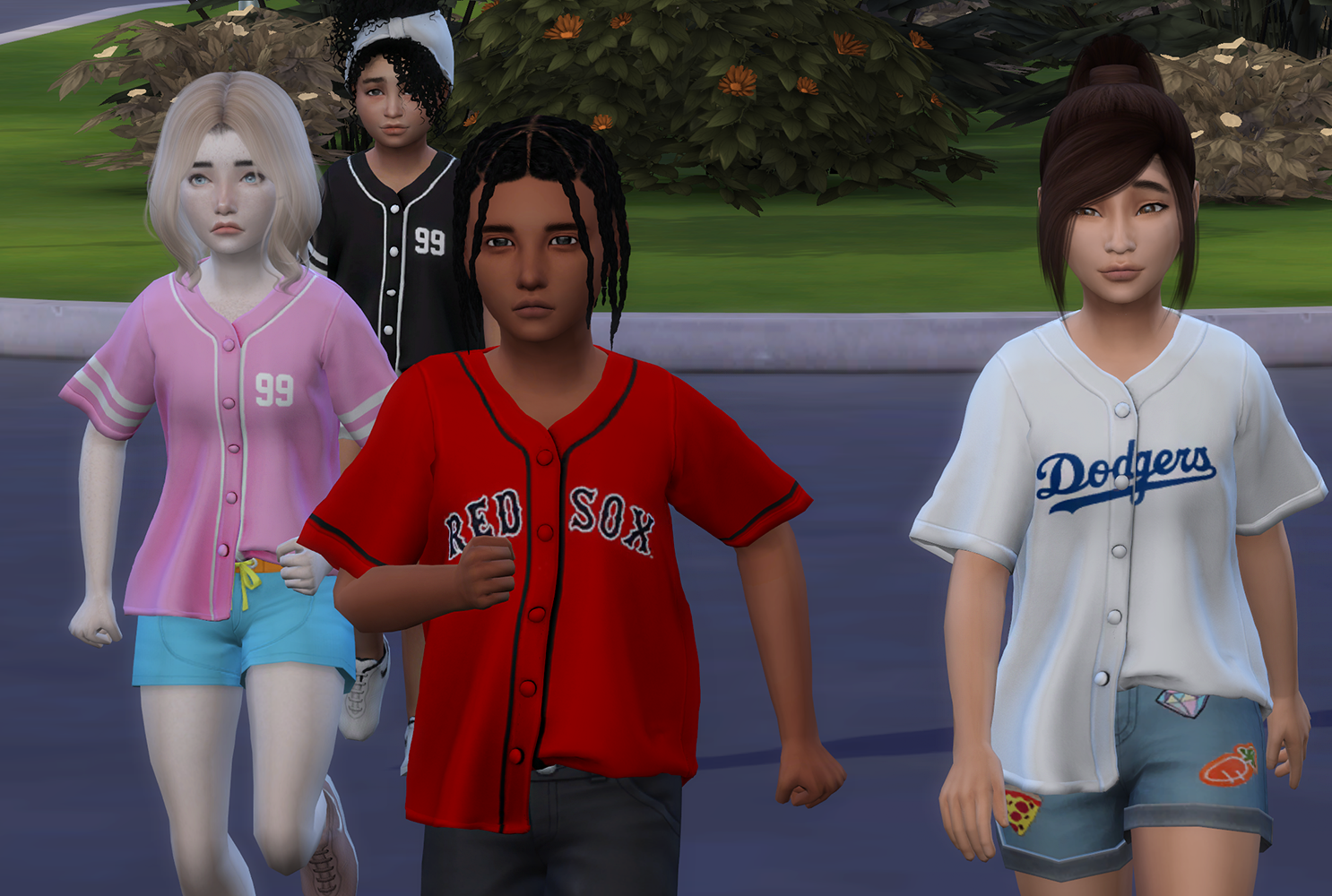 Kids Baseball Jersey for The Sims 4
