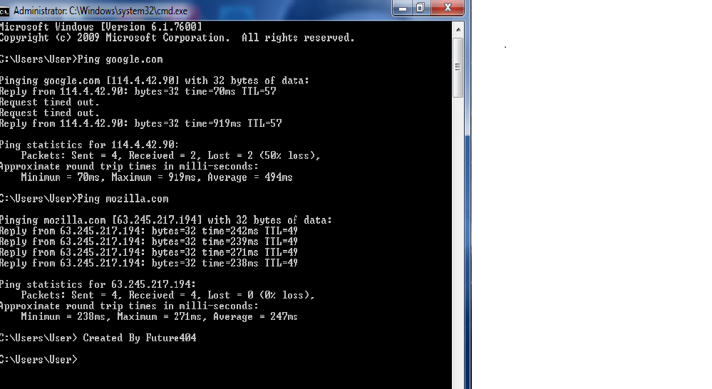 Cara melihat PING jaringan di CMD - Future404