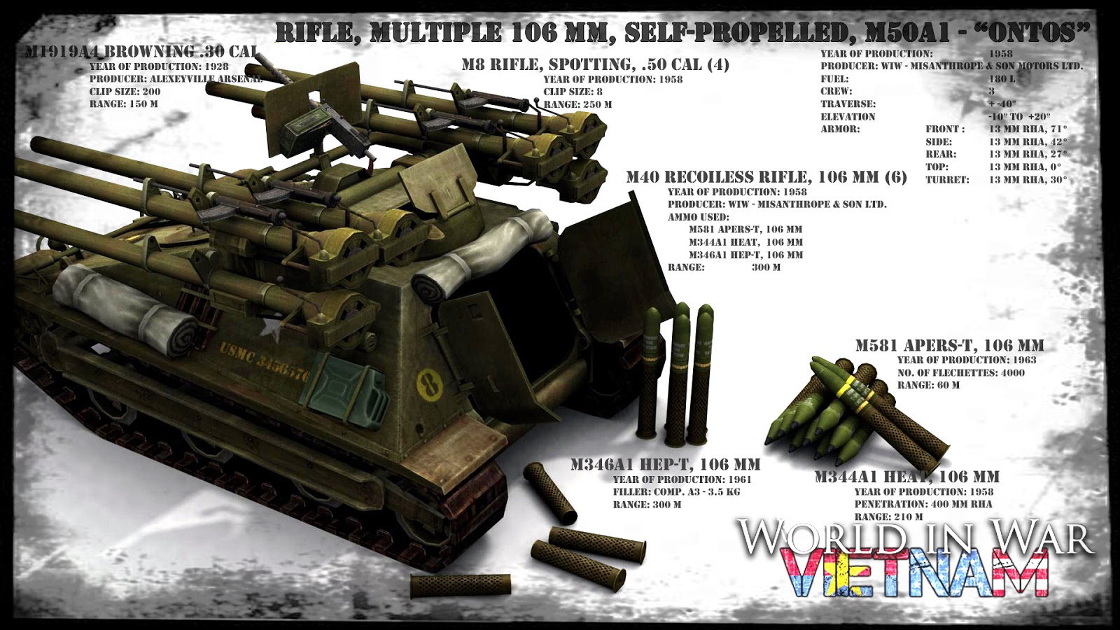 Tank Destroyer M50 Ontos (Penghancur Tank) - Not Angka Lengkap