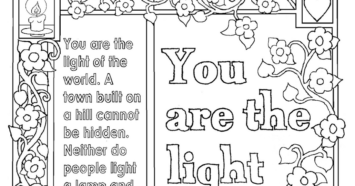 Coloring Pages for Kids by Mr. Adron: Matthew 5:14-15 Print And Color ...
