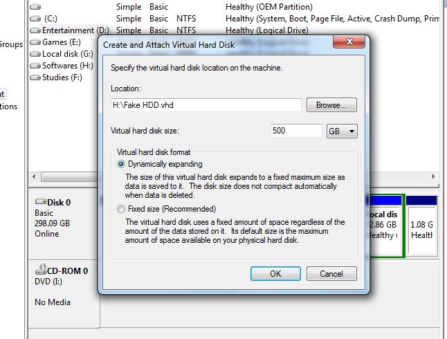 CREATING A VIRTUAL HARD DRIVE IN WINDOWS