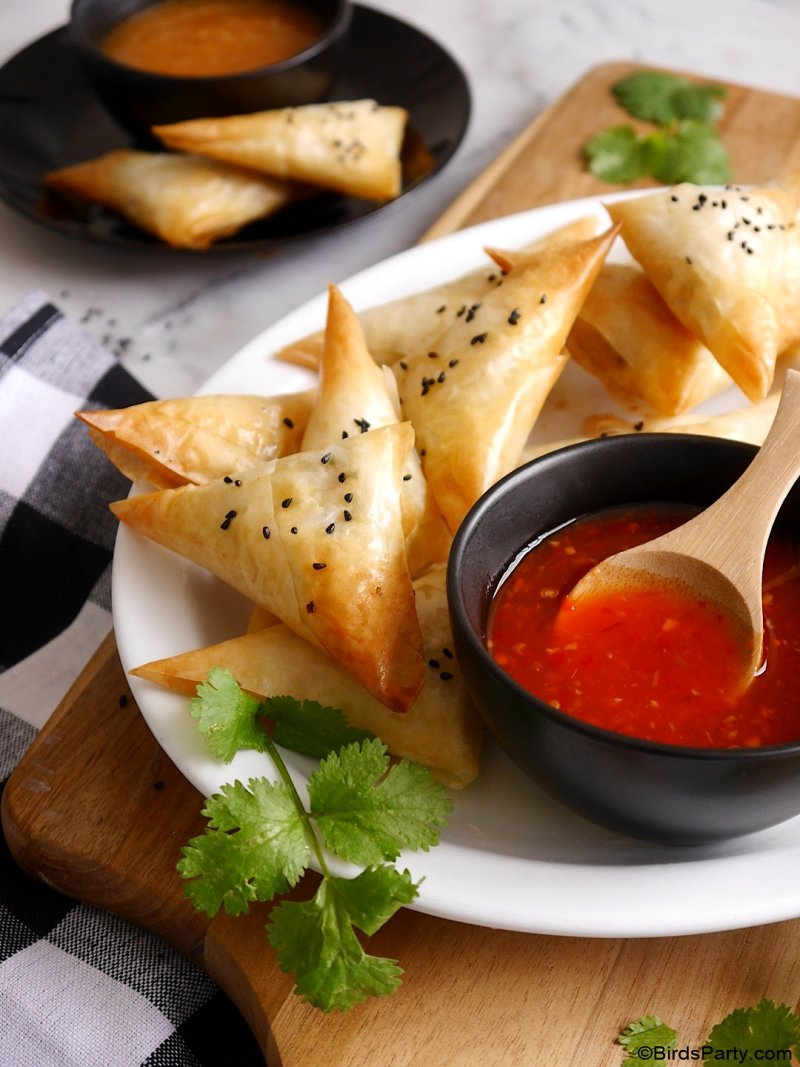 Feta Cheese and Sweet Potato Filo Pastry Samosa Appetizers - Party ...