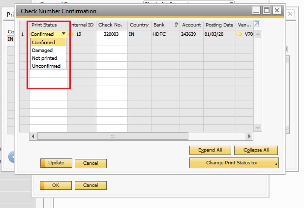 SAP Business One Knowledge: Auto-Numbering Check Set-up in SAP Business One