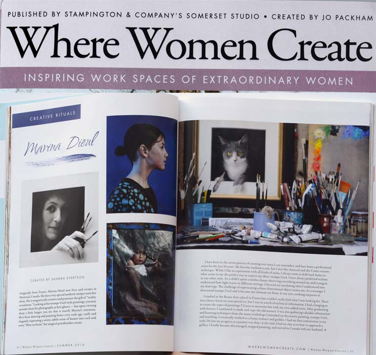 Marina Dieul: Article in "Where Women Create" magazine