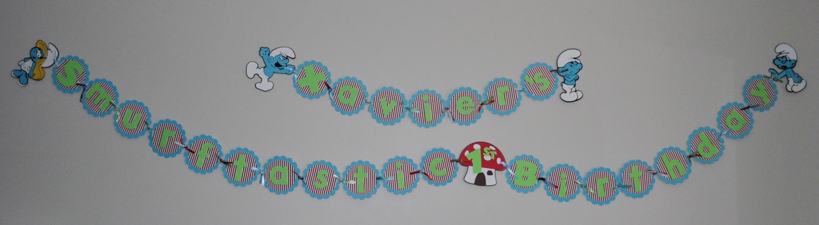 R + R Creations: Smurf Birthday Banner