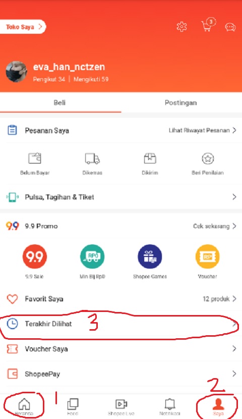 Cara Melihat Produk Terakhir Dilihat di Shopee - Tutorial di Shopee
