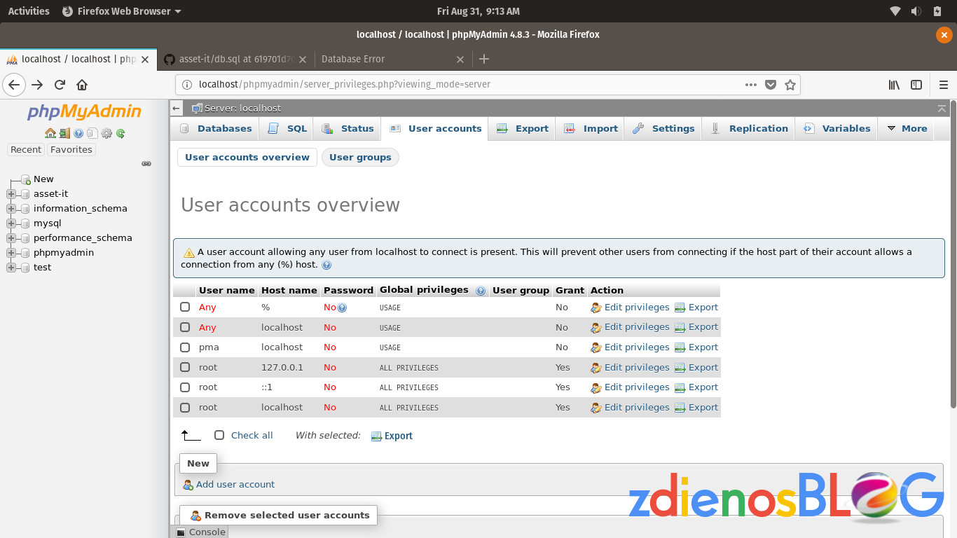 Menambahkan Password Pada User Root Phpmyadmin Blog Zdienos