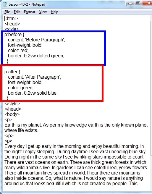 HTML and CSS through English: 40. CSS pseudo-element