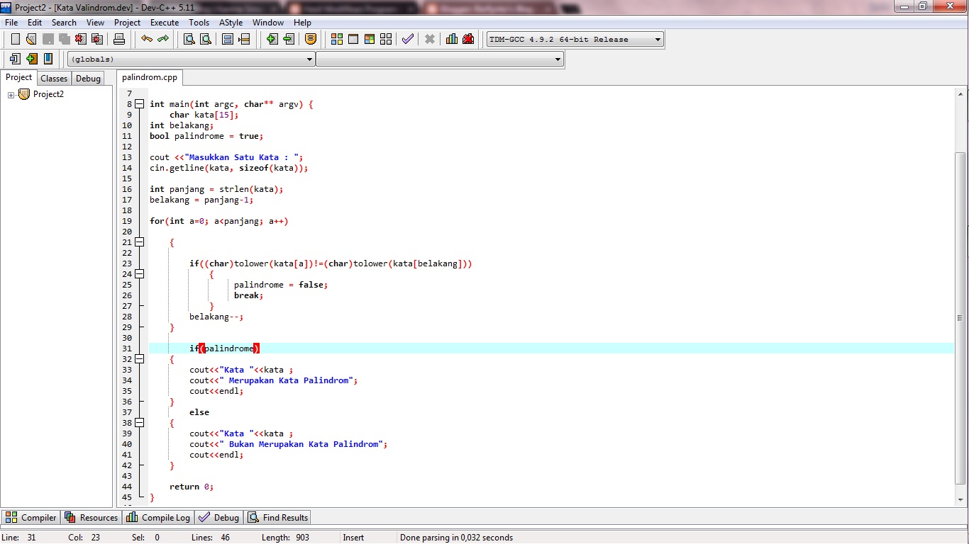 Program Menentikan Kata Palindrom C ~ Ryntos E Blog