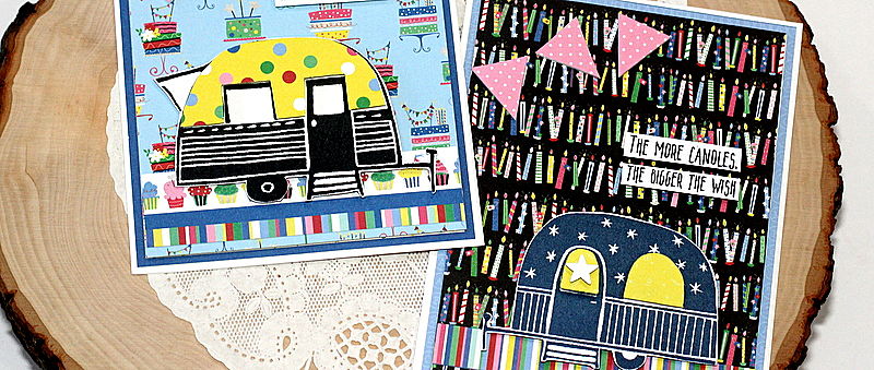 crafty goodies: Happy Birthday Caravan Cards with Scrapbook Adhesives ...