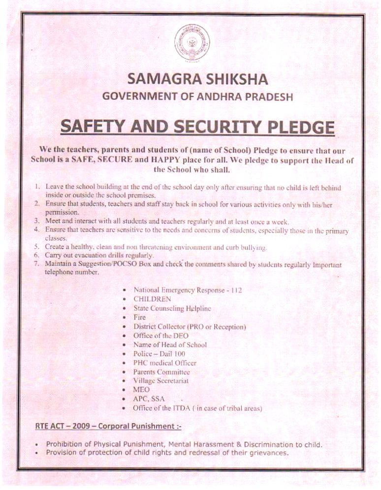 School Safety and Security Pledge to paint on the wall of Schools ...