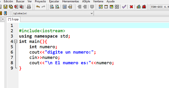 En C++: LECTURA O ENTRADA DE DATOS