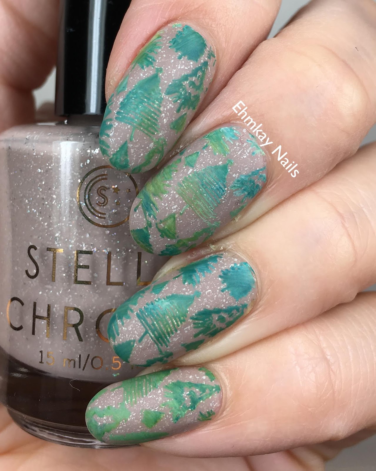 ehmkay nails: Christmas Tree Farm Nail Art