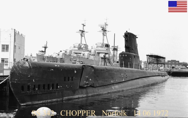 G.GYSSELS SHIPCOLLECTION: USS CHOPPER IXSS 342 ex AGSS 342 ex SS 342