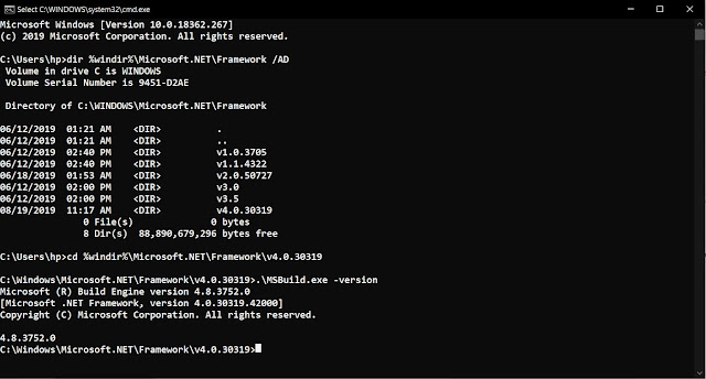 How to check .NET Framework Version Using Command Line | Hacking Truth.in