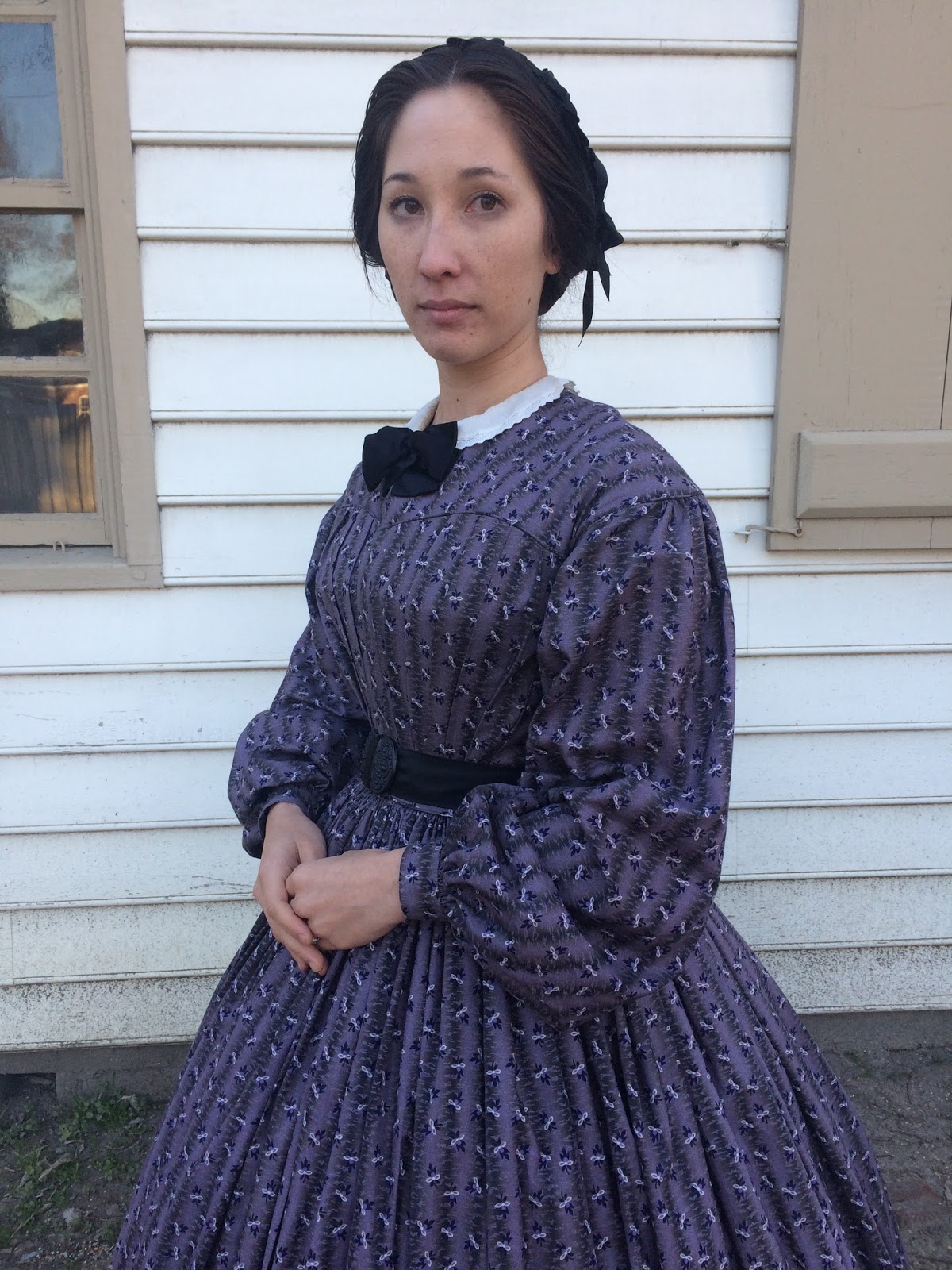 The Couture Courtesan: Under and Over: 1860s Half Mourning Cotton Dress ...