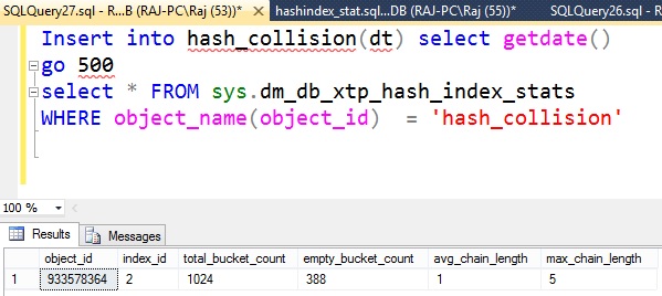SQL and SQL only: Hekaton Part 8 - Hash Collisions - Hash_Index_Stats DMV SQL and SQL only: Hekaton Part 8 - Hash Collisions - Hash_Index_Stats DMV