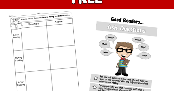 Ask and Answer Questions CCSS Freebie! | Teacher's Take-Out
