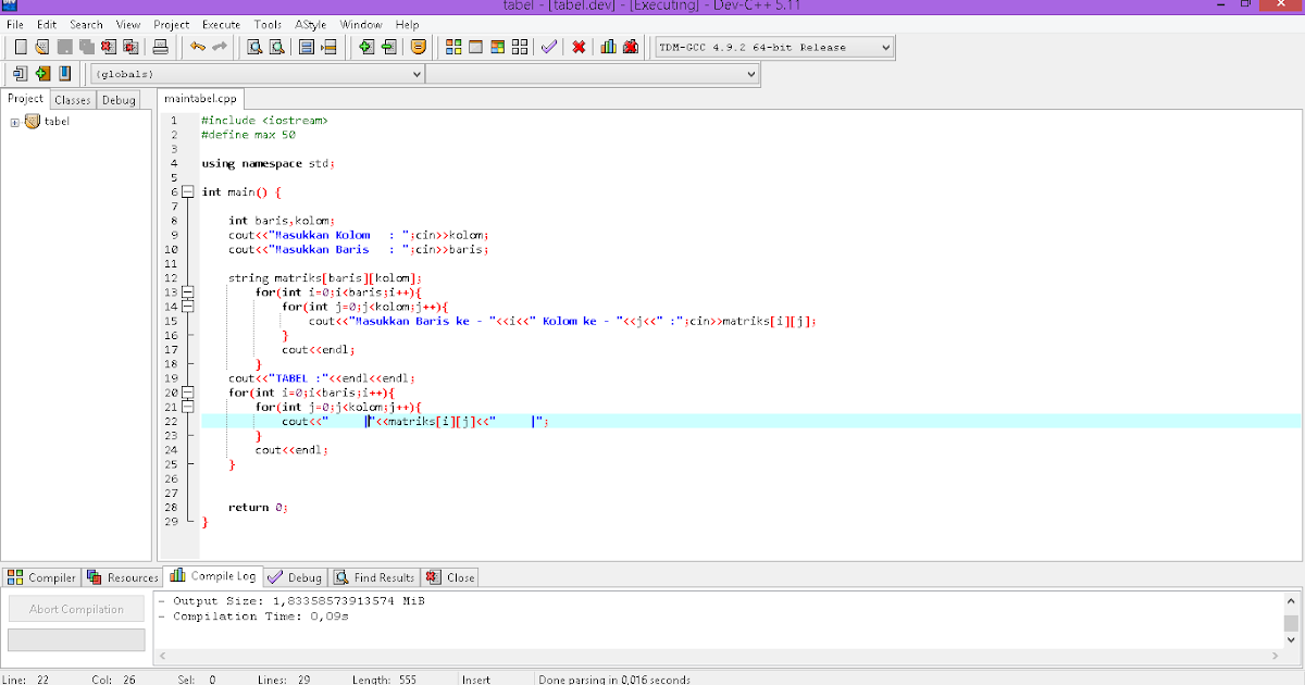 Coding C++ Membuat Tabel dengan Array - Yuk Ngoding Yuk