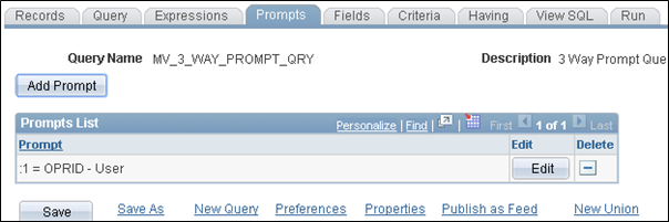 Oracle PeopleSoft Notes: PS Query - Extensive use of Expression and Prompts